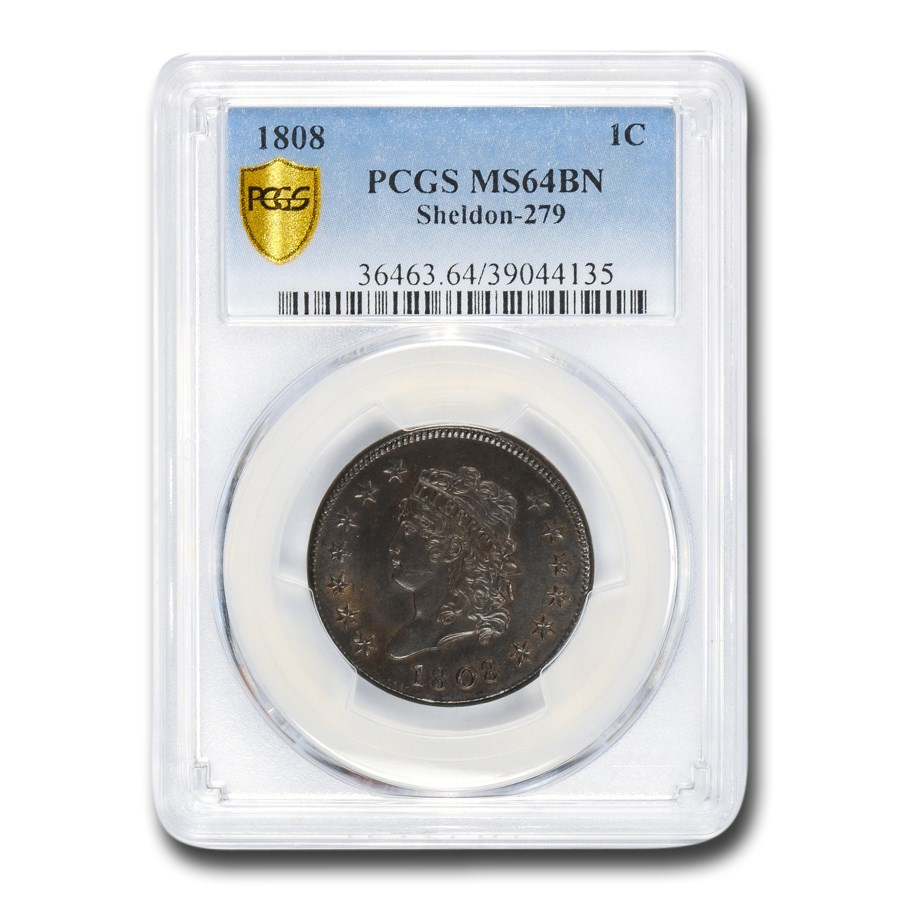 Buy 1808 Large Cent MS-64 PCGS (Brown, Sheldon-279) | APMEX