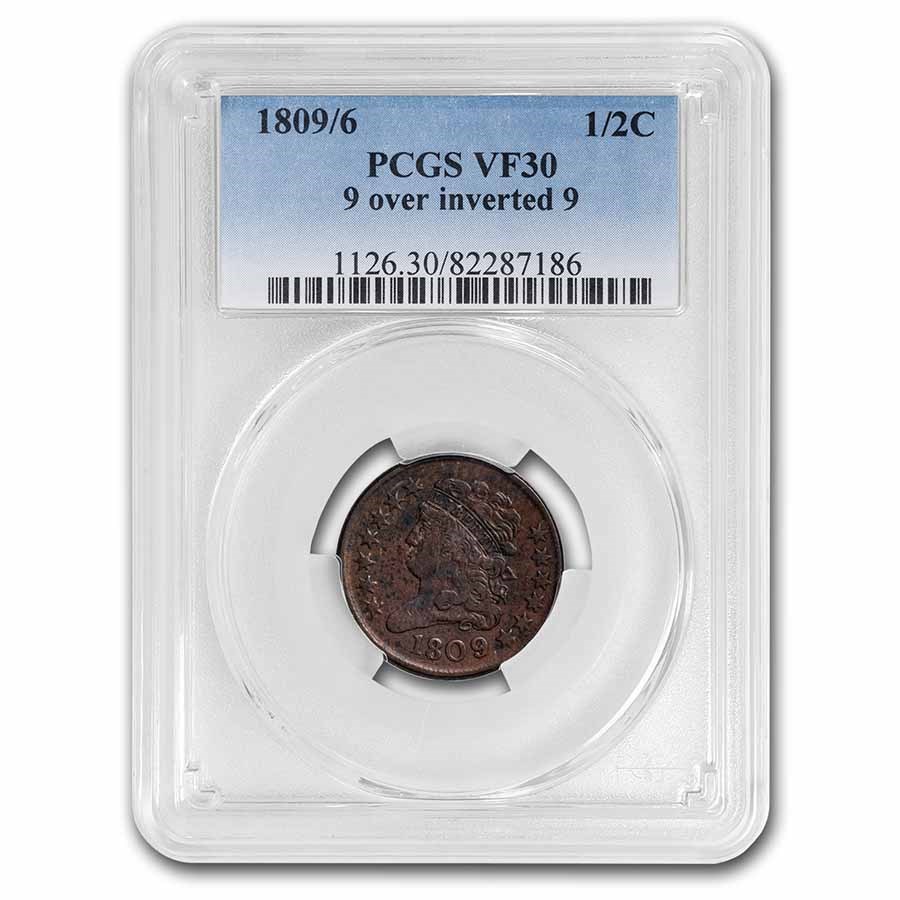 Buy 1809/6 Half Cent VF-30 PCGS (9 over inverted 9) | APMEX