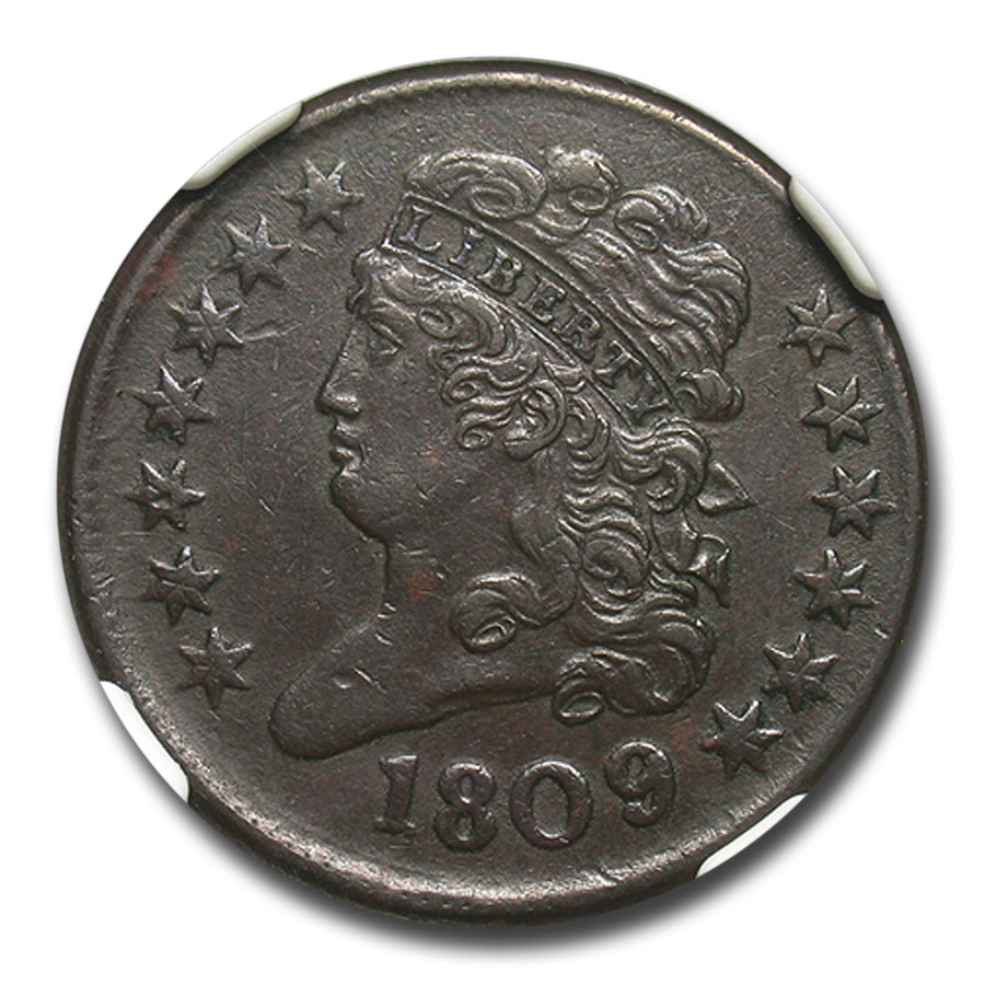 1809 Half Cent XF-45 NGC (Brown)