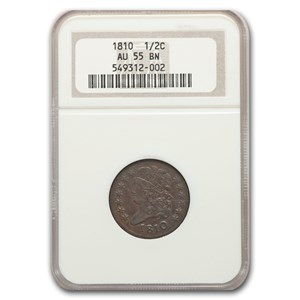 Buy 1810 Half Cent AU-55 NGC (Brown) | APMEX