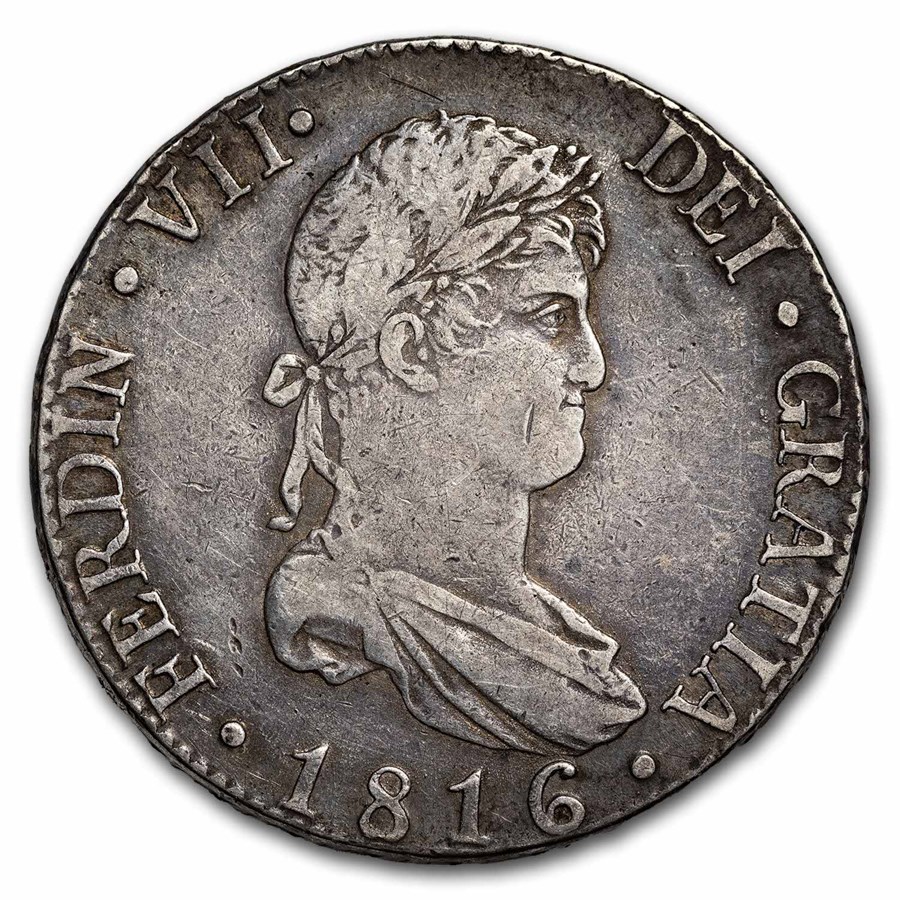 1810-M GJ Spain Silver 8 Reales Ferdinand VII VF Planchet Defect