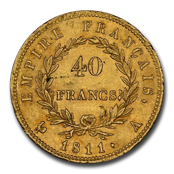 Buy 1811-A France Gold 40 Francs Napoleon MS-61 | APMEX