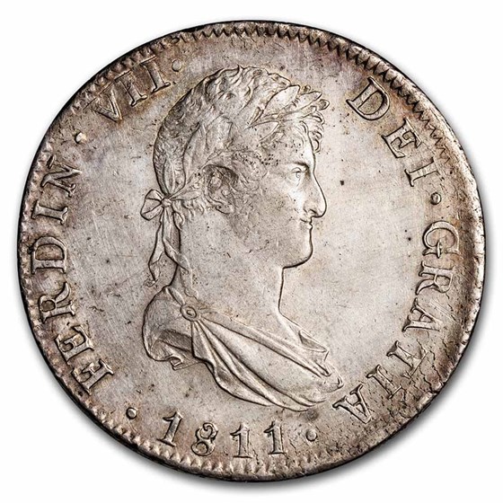 Buy 1811-Mo HJ Mexico Silver 8 Reales Ferdinand VII AU Details | APMEX