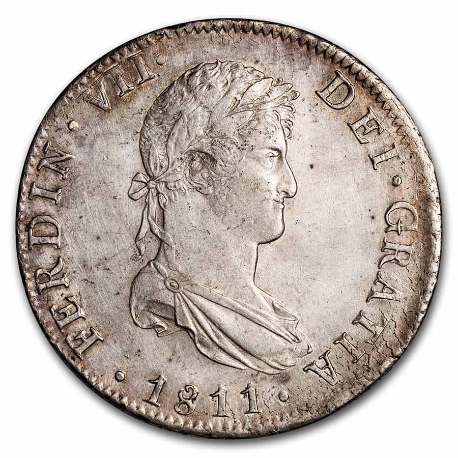 Buy 1811-Mo HJ Mexico Silver 8 Reales Ferdinand VII AU Details | APMEX