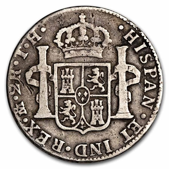 1811-Mo TH Mexico Silver 2 Reales Ferdinand VII Fine