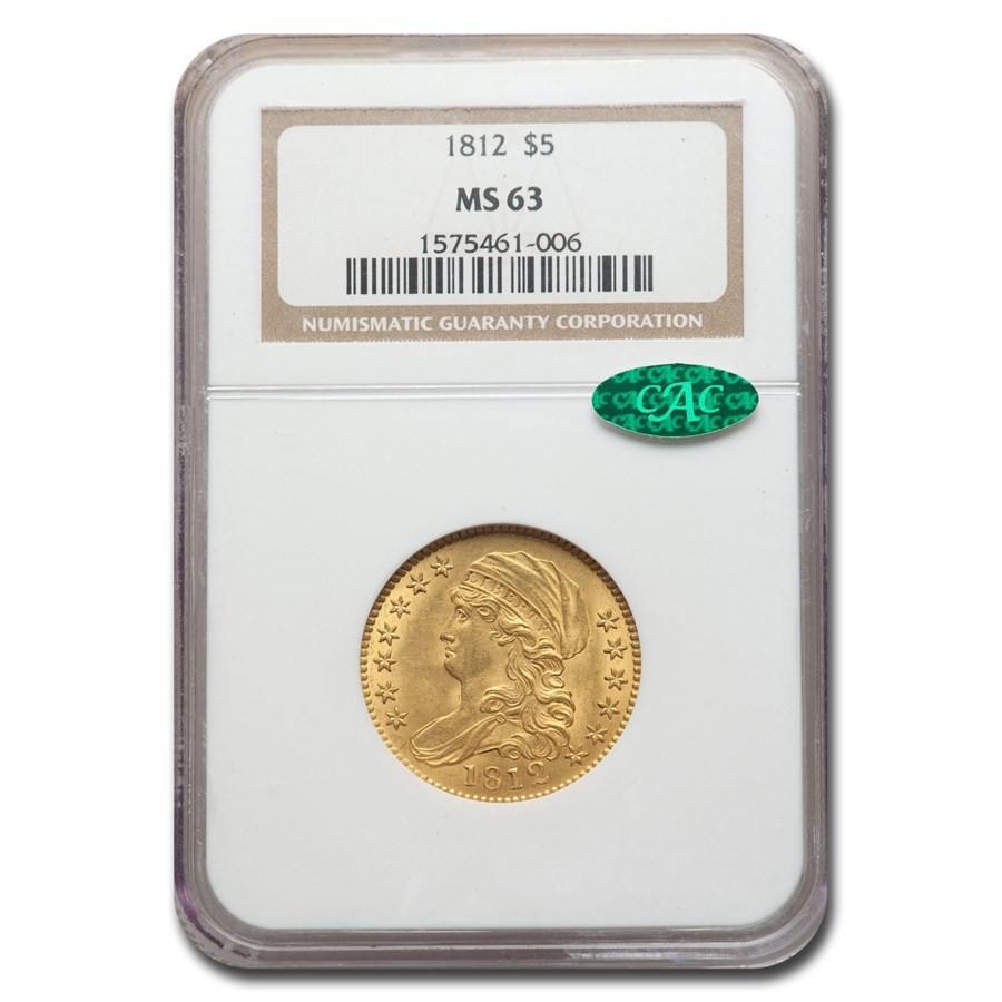 Buy 1812 $5 Capped Bust Gold Half Eagle MS-63 NGC CAC | APMEX