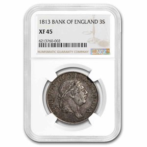 1813 Great Britain 3 Shilling Bank Token George III XF-45 NGC