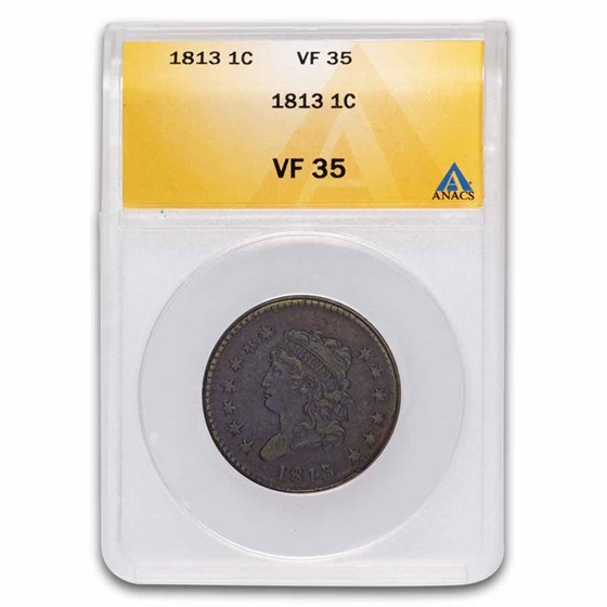 Buy 1813 Coronet Head Large Cent VF-35 ANACS | APMEX