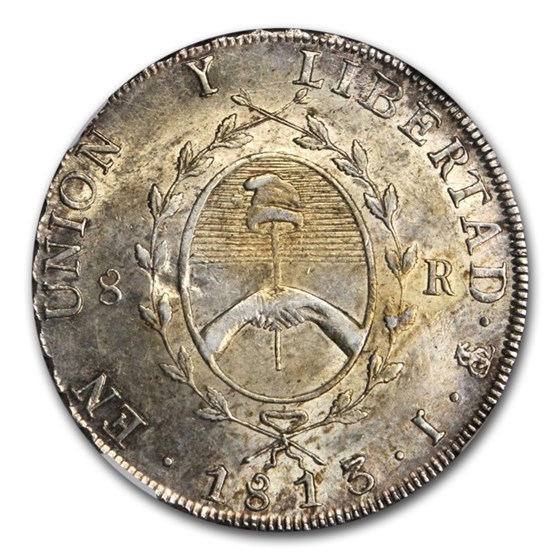 Buy 1813-PTS F Argentina 8 Reales Rio de la Plata MS-62 NGC | APMEX