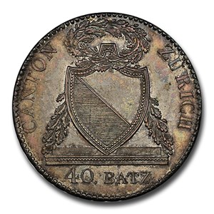 Buy 1813 Switzerland Silver 40 Batzen MS-63 NGC | APMEX
