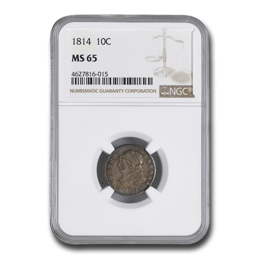 Buy 1814 Capped Bust Dime MS-65 NGC | APMEX Buy 1814 Capped Bust Dime MS-65 NGC | APMEX
