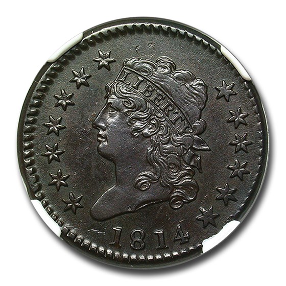 Buy 1814 Large Cent AU-53 NGC (Brown, Crosslet 4, S-294) | APMEX
