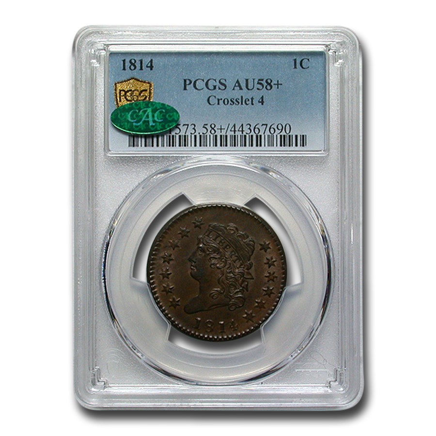 Buy 1814 Large Cent AU-58+ PCGS CAC (Crosslet 4) | APMEX