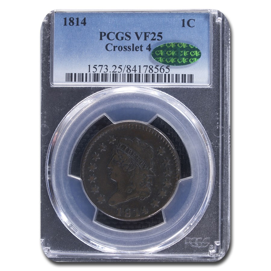 Buy 1814 Large Cent VF-25 PCGS CAC (Crosslet 4) | APMEX