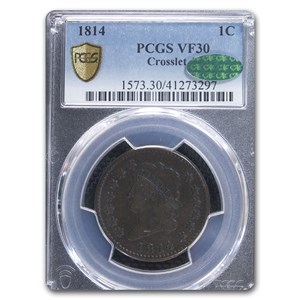 Buy 1814 Large Cent VF-30 PCGS CAC (Brown, Crosslet 4) | APMEX