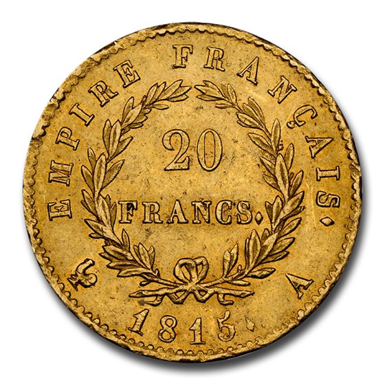 Buy 1815-A France Gold 20 Francs Napoleon MS-62 | APMEX
