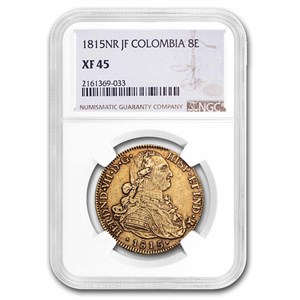 1815-NR JF Colombia Gold 8 Escudos Charles IV XF-45 NGC