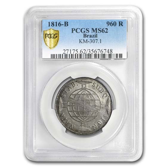 Buy 1816-B Brazil Silver 960 Reis MS-62 PCGS | APMEX