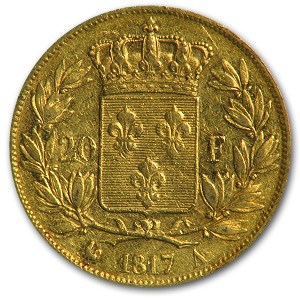 Buy 1817-A France 20 Francs Louis XVIII AU | APMEX