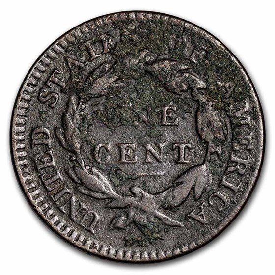 1817 Large Cent 15 Stars Fine Details (Corroded)