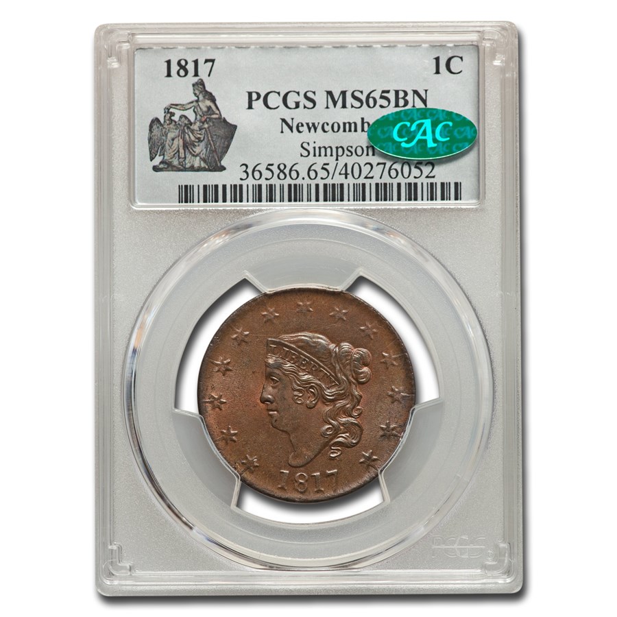 Buy 1817 Large Cent MS-65 PCGS CAC (Brown, Newcomb 13) | APMEX