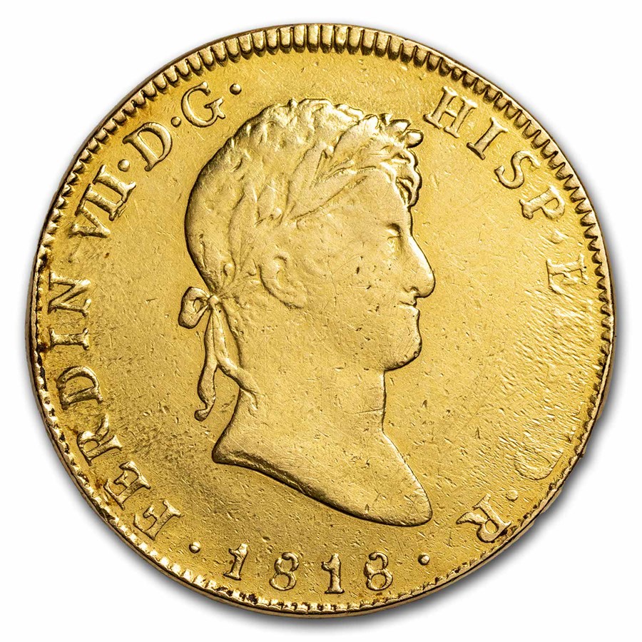 1817-Mo JJ Mexico Gold 8 Escudos Ferdinand VII Fine