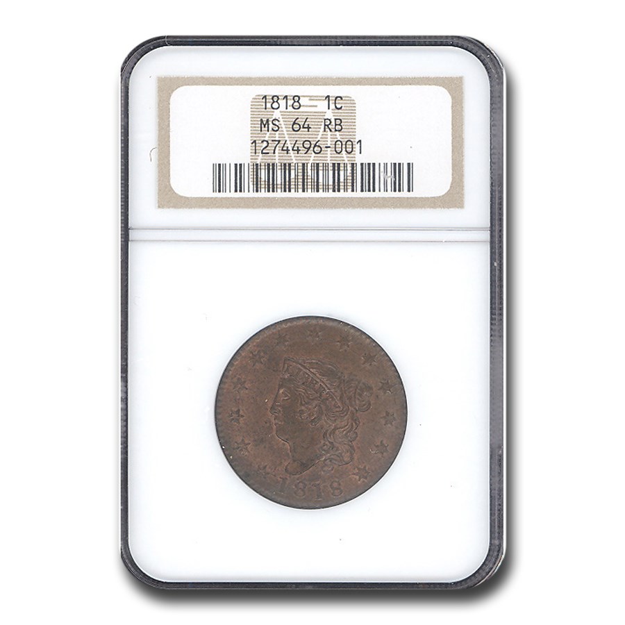 Buy 1818 Large Cent MS-64 NGC (Red/Brown) | APMEX
