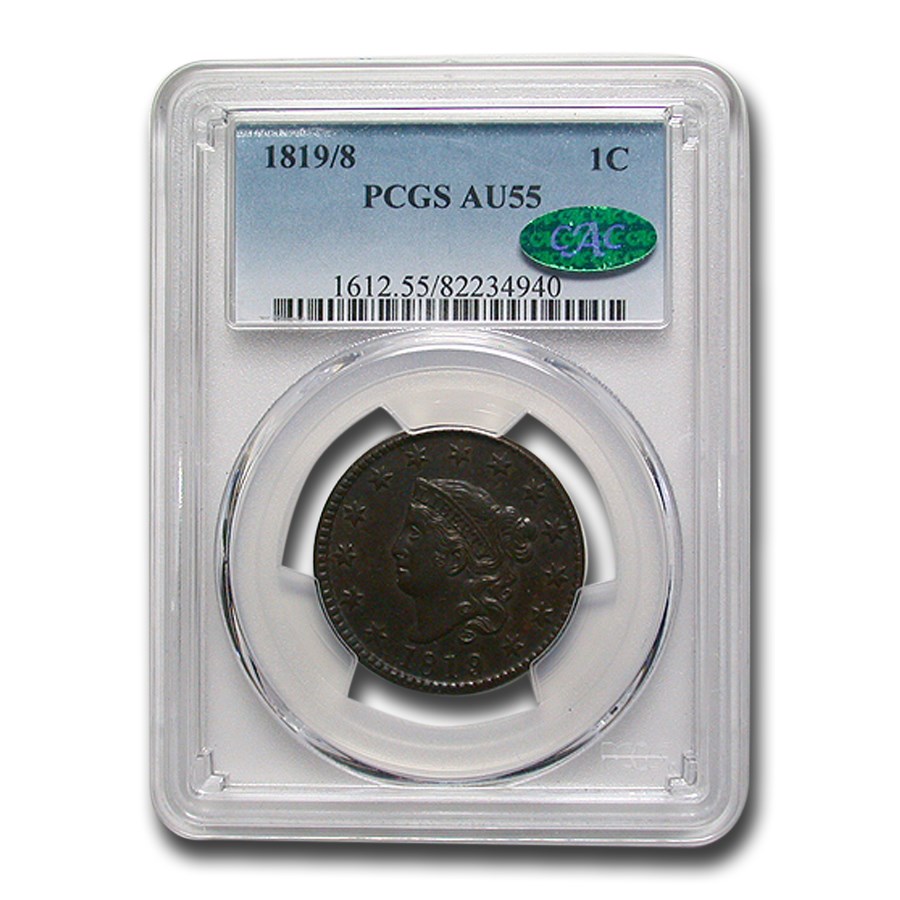 Buy 1819/8 Large Cent AU-55 PCGS CAC | APMEX