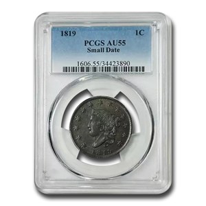 1819 Large Cent AU-55 PCGS (Small Date)