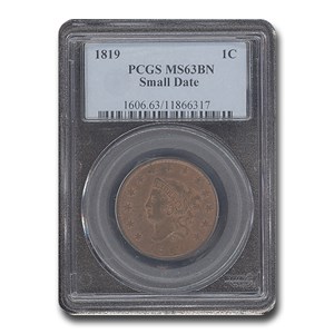 Buy 1819 Large Cent MS-63 PCGS (Brown, Small Date) | APMEX