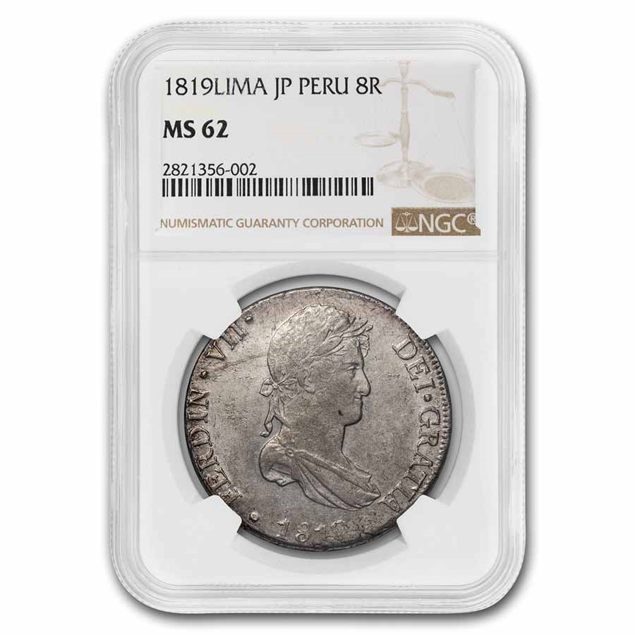 Buy 1819-Lima JP Peru Silver 8 Reales MS-62 NGC | APMEX