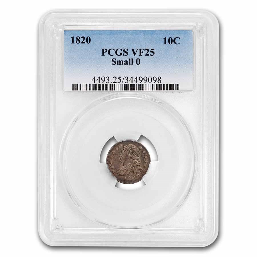 Buy 1820 Capped Bust Dime VF-25 PCGS (Small 0) | APMEX