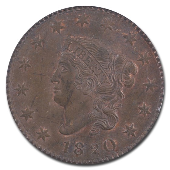 Buy 1820 Large Cent MS-64 PCGS CAC (Brown, Large Date) | APMEX