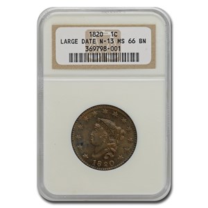 Buy 1820 Large Cent MS-66 NGC (Brown, Large Date, N-13) | APMEX