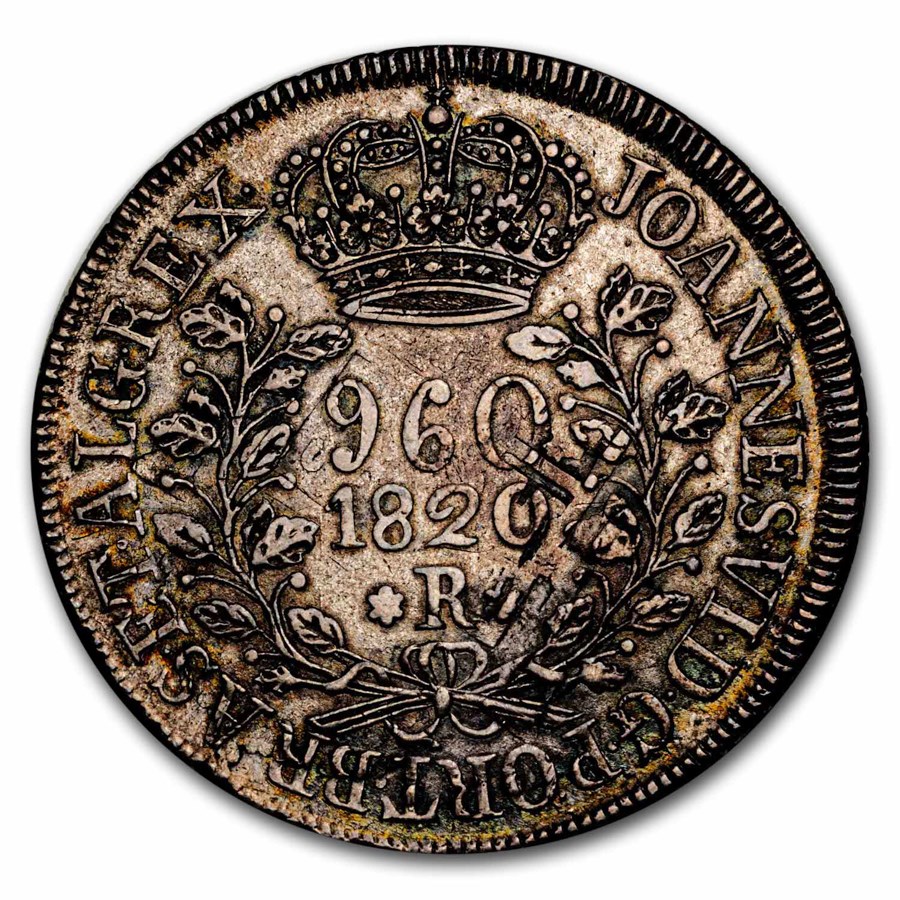 1820-R Brazil Silver 960 Reis XF