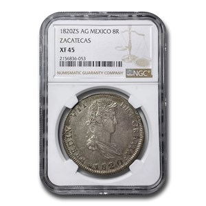 1820-Zs Mexico Silver 8 Reales Ferdinand VII XF-45 NGC
