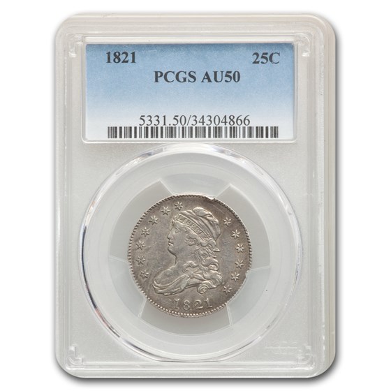 Buy 1821 Capped Bust Quarter AU-50 PCGS | APMEX