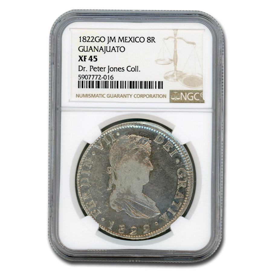 Buy 1822-GO Mexico Silver 8 Reales Ferdinand VII XF-45 NGC | APMEX