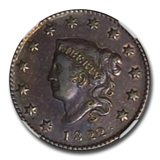 1822 Large Cent AU-53 NGC (Brown)