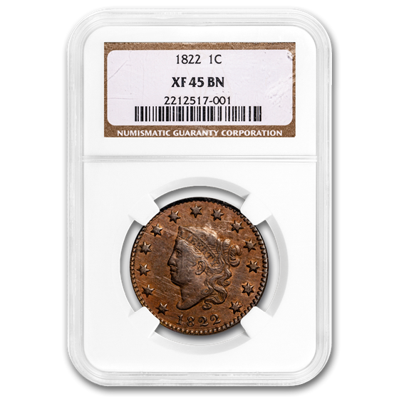 Buy 1822 Large Cent XF-45 NGC (BN) Coin Online | Large Cents (1793 ...