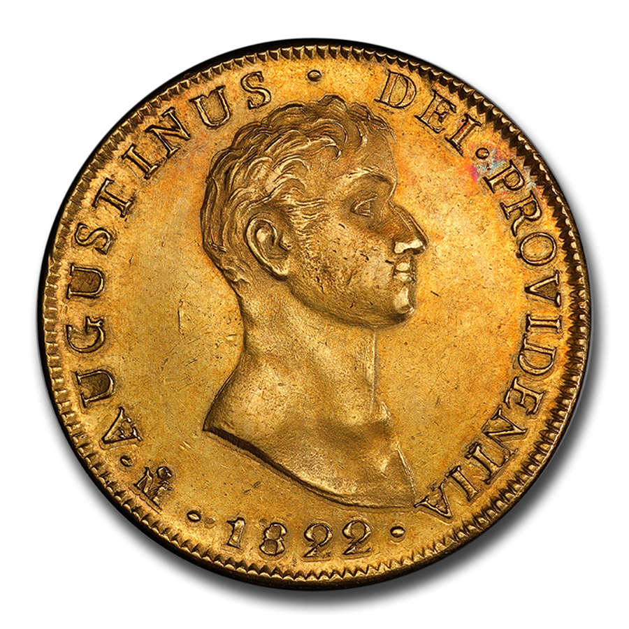 Buy 1822-Mo JM Mexico Gold 8 Escudos Augustin I Iturbide AU-55 PCGS | APMEX