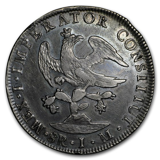Buy 1822-Mo Mexican Empire of Iturbide Ag 8 Reales Emp. Agustín XF | APMEX