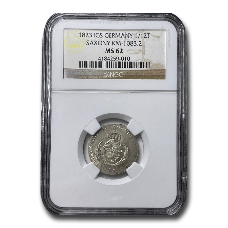 Buy 1823 Germany Silver 1/12 Thaler MS-62 | APMEX