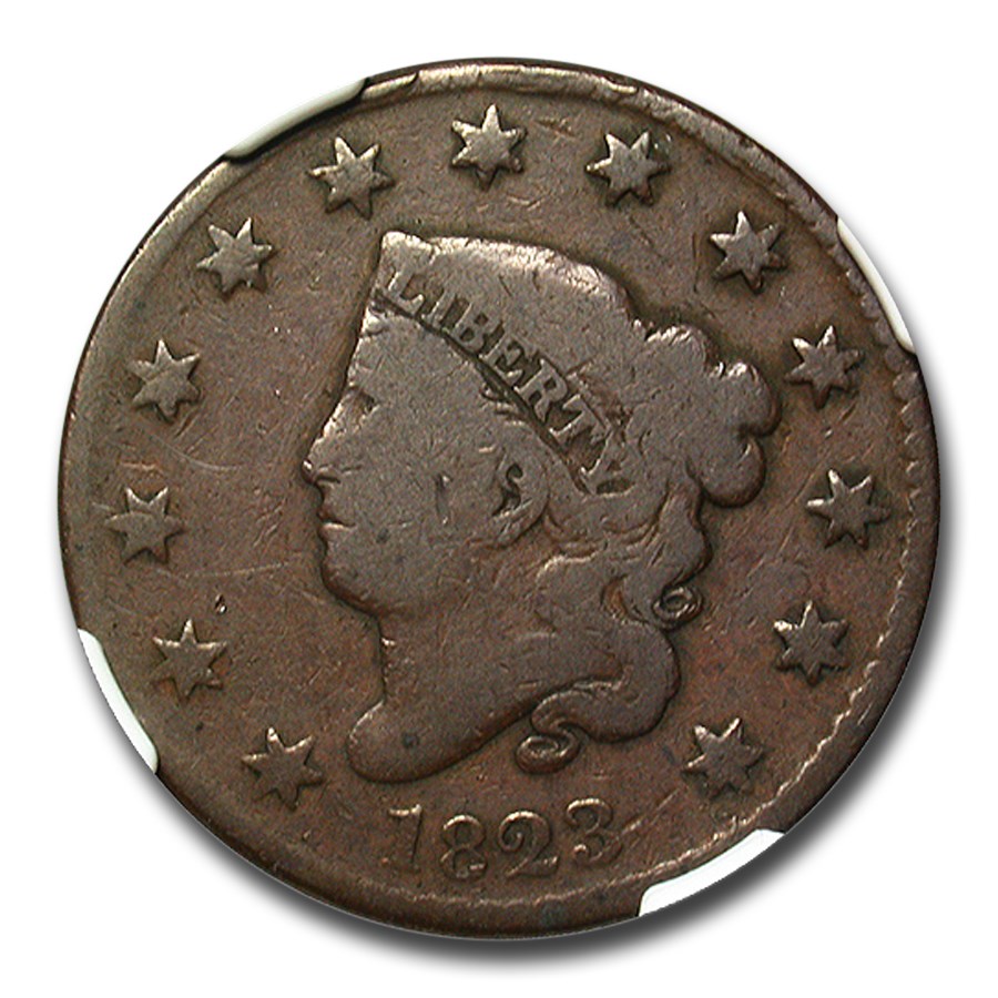 1823 Large Cent Good-6 NGC (Brown)