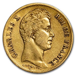 Buy 1824-1830 France Gold 40 Francs Charles X Avg Circ (Scruffy) | APMEX
