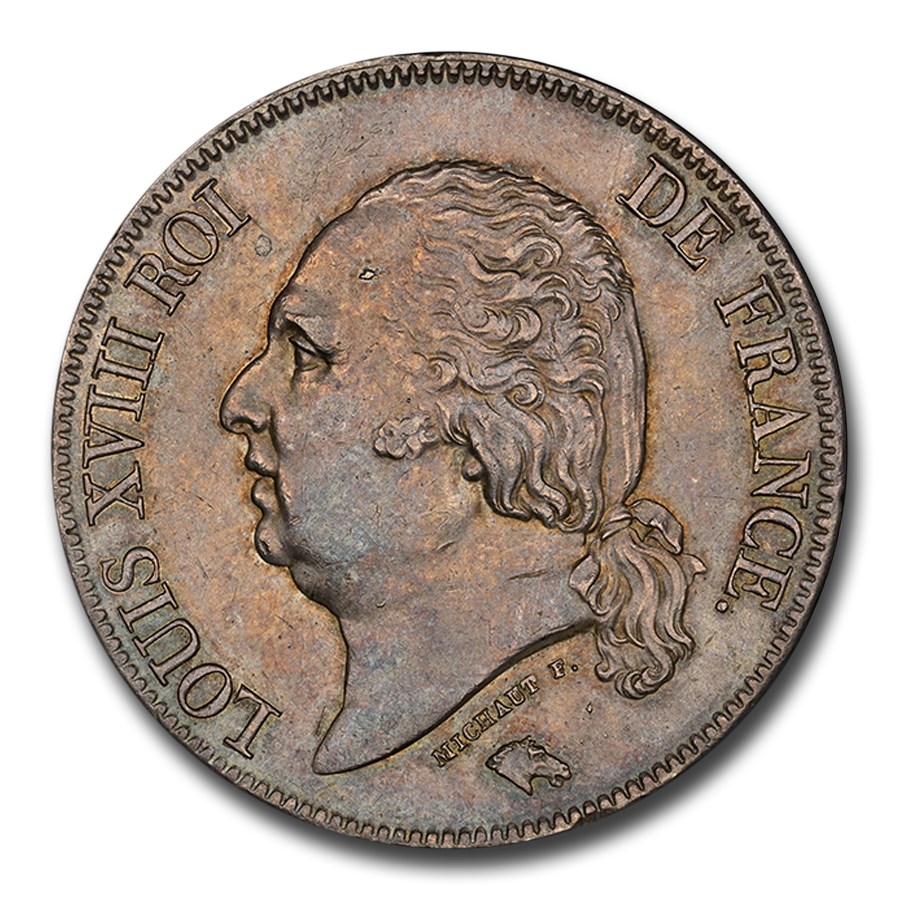 Buy 1824-A France Silver 5 Francs Louis XVIII MS-61 NGC | APMEX