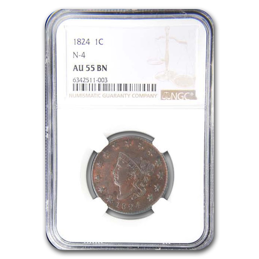 Buy 1824 Large Cent AU-55 NGC (Brown) | APMEX