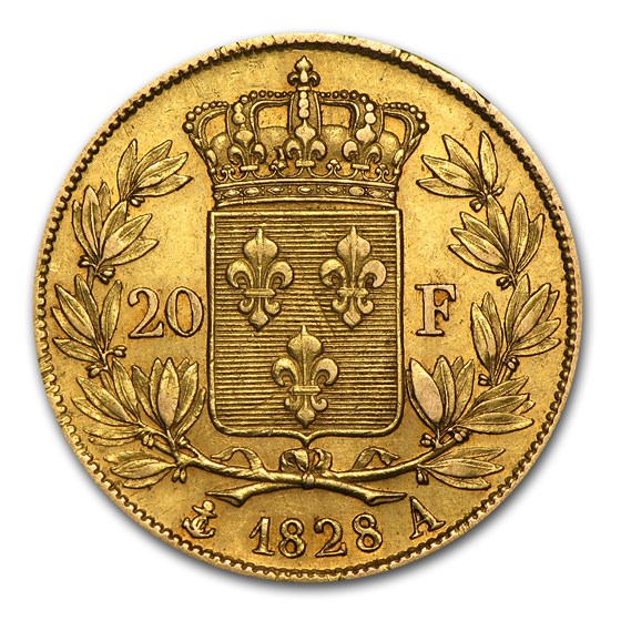 Buy 1825-1830 France Gold 20 Francs Charles X Avg Circ (Scruffy) | APMEX