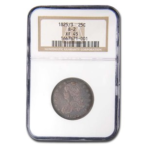 Buy 1825/3 Capped Bust Quarter XF-45 NGC | APMEX