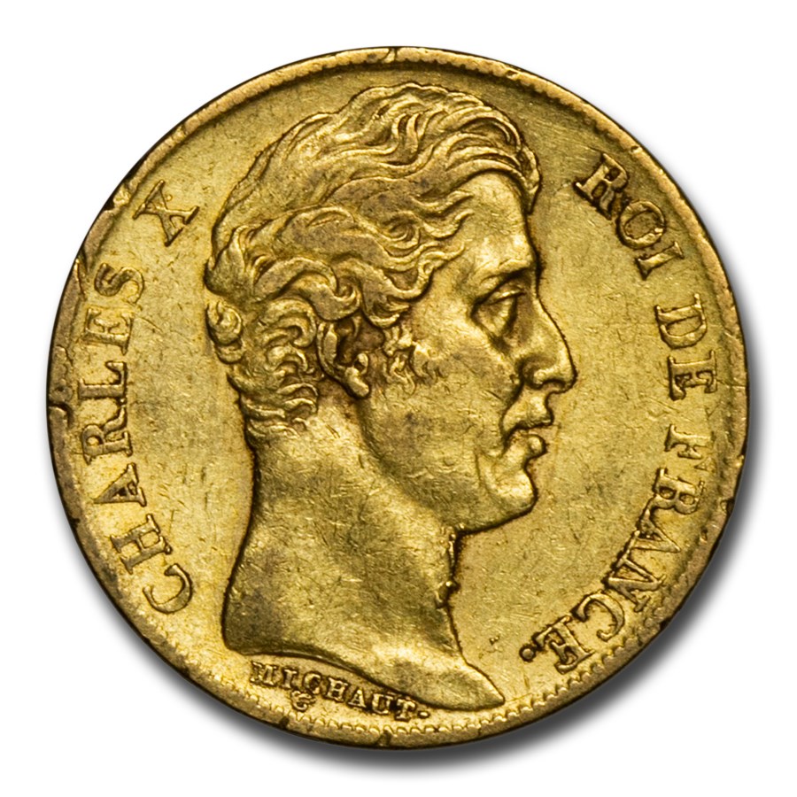 Buy 1825-A France Gold 20 Francs Charles X AU | APMEX